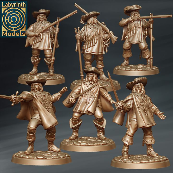 3D Printable The Three Musketeers Collection - 32mm scale by Labyrinth ...