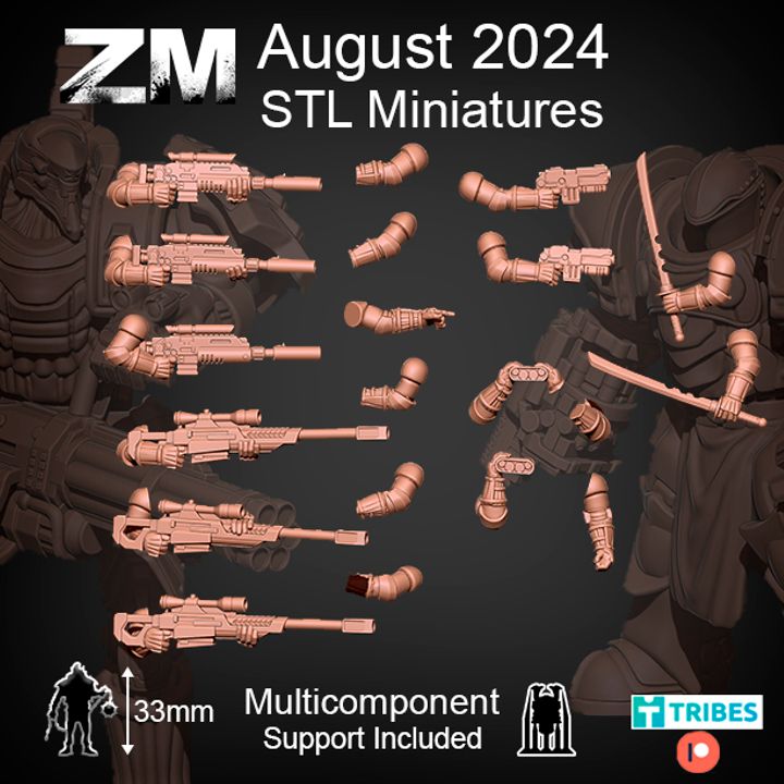 3D Printable Space Samurai Snipers by Zierzo Miniaturas