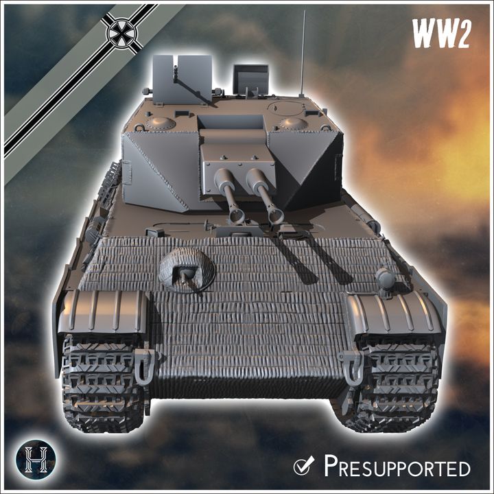 3D Printable Panzer V Flakpanther 341 Coelian 37 mm - Germany Eastern ...