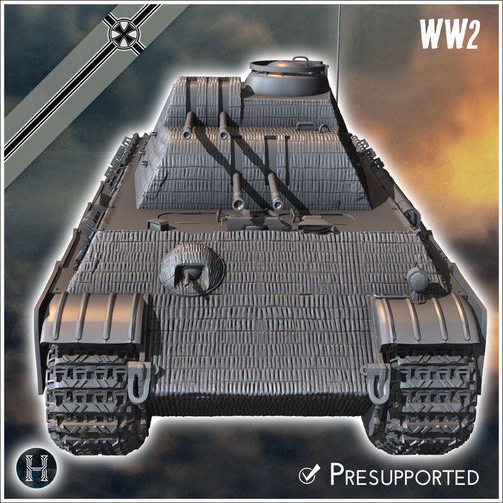 3D Printable Panzer V Flakpanther 341 mit 20 mm - Germany Eastern ...