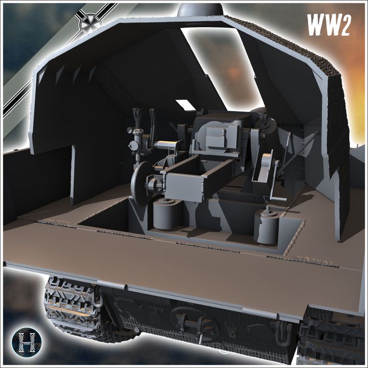 3D Printable Panzer V 128 mm SPG Grille 12 (K) - Germany Eastern ...