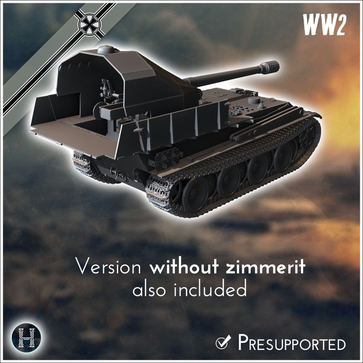 3D Printable Panzer V 128 mm SPG Grille 12 (K) - Germany Eastern ...
