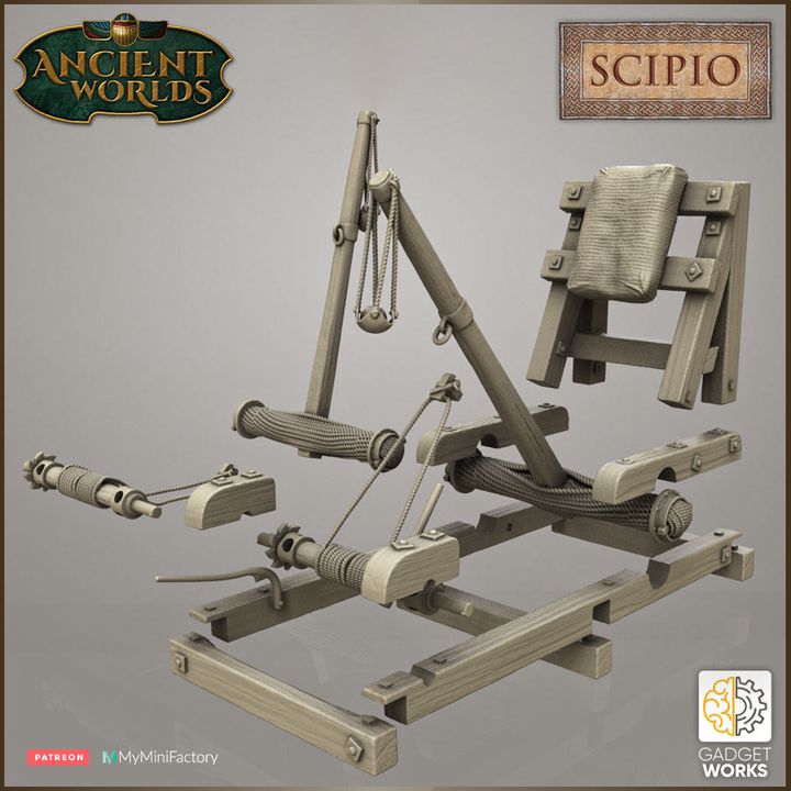 3D Printable 28mm Roman Siege weapons Onager and Ballista by Gadgetworks