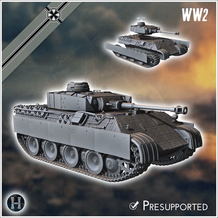 3D Printable Panzer V Panther Ausf. D with Panzer IV turret - Germany ...