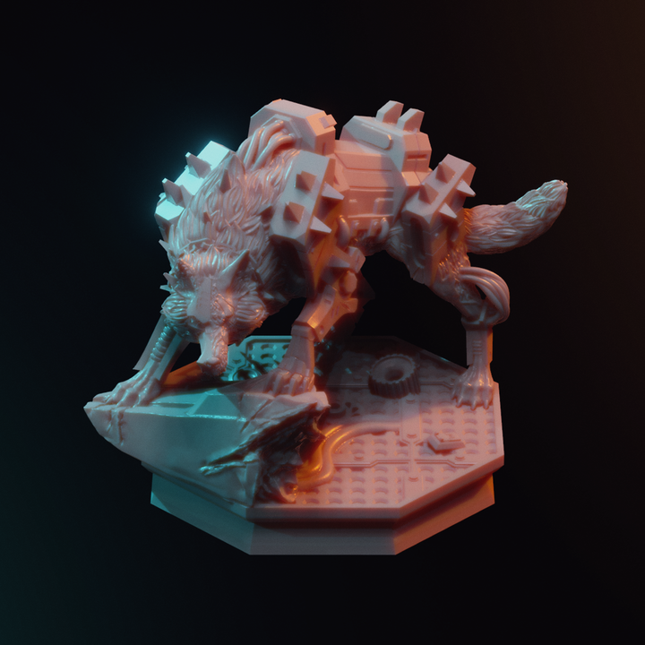 3D Printable Crimson Mutant Wolf - S01E03 - 32mm by Metal Quest