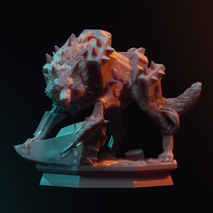 3D Printable Crimson Mutant Wolf - S01E03 - 75mm by Metal Quest