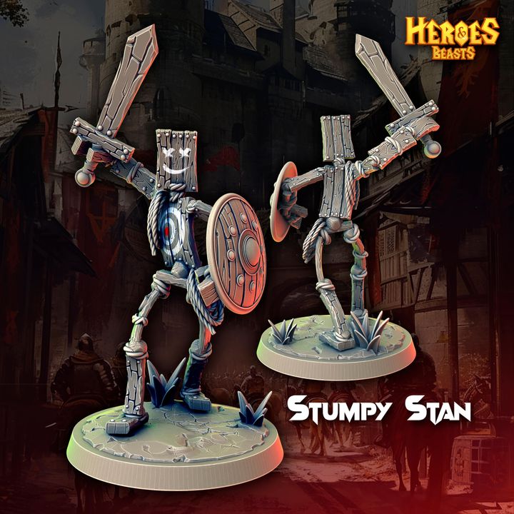 3D Printable Stumpy Stan - wooden manequin by Heroes and Beasts