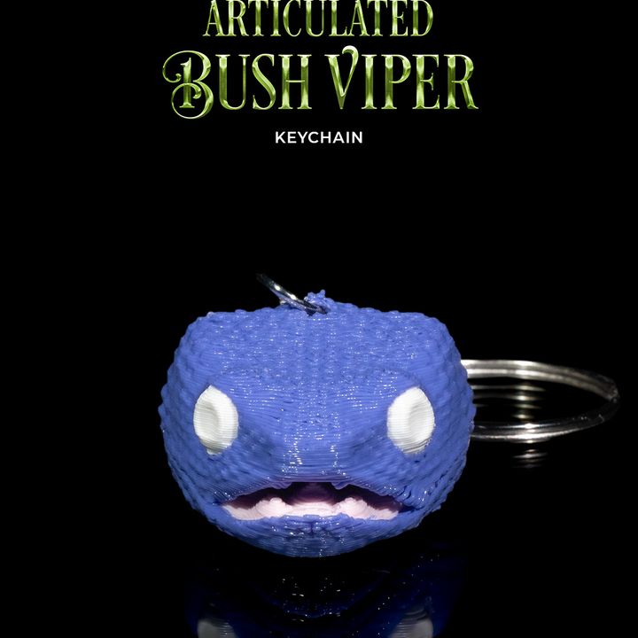 3D Printable Articulated Bush Viper Keychain by Stlflix
