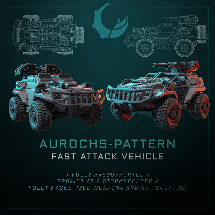 3D Printable Aurochs-Pattern Fast Attack Vehicle by Maelstrom Designworks