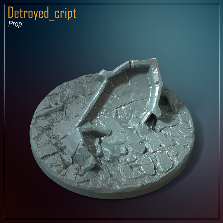 3D Printable Destroyed Cript by Mirage Forge Miniatures