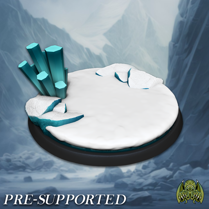 3D Printable Artic Base 25mm [PRE-SUPPORTED] Frost Snow Floor by ...