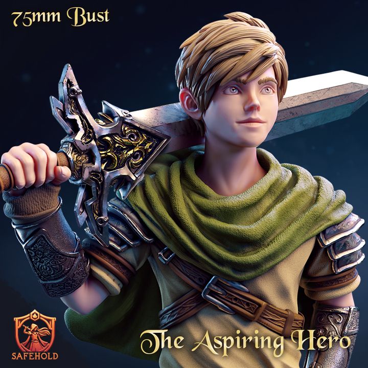 3D Printable The Aspiring Hero - Bust by Safehold