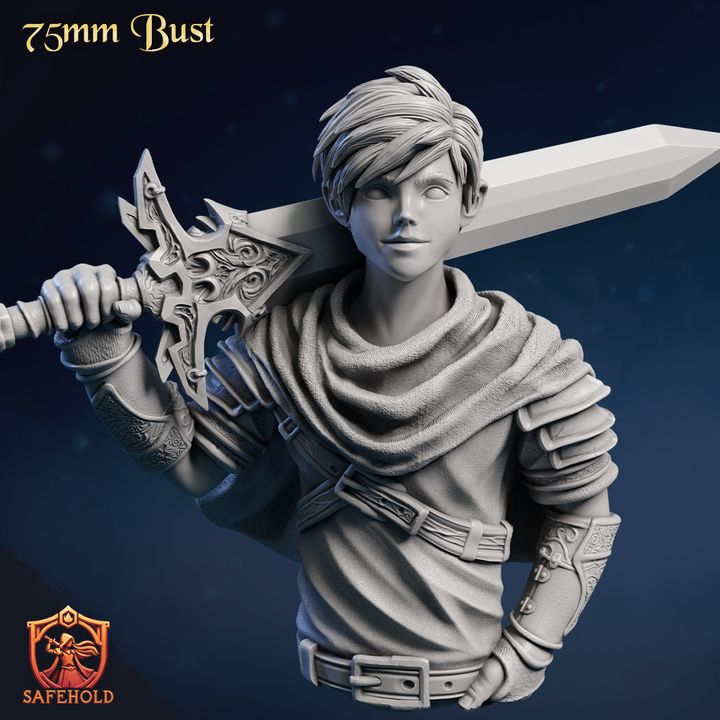 3D Printable The Aspiring Hero - Bust by Safehold