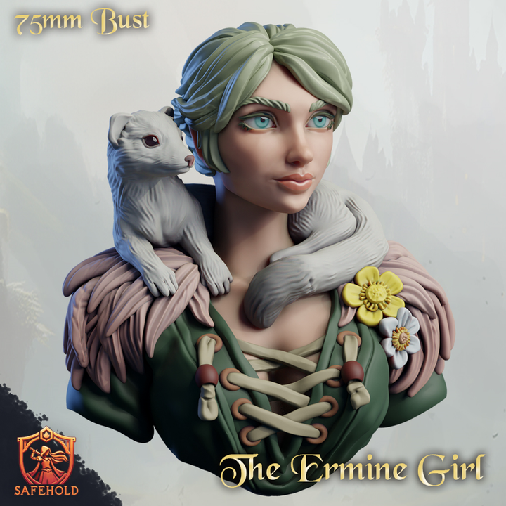 3D Printable The Ermine Girl - Bust by Safehold