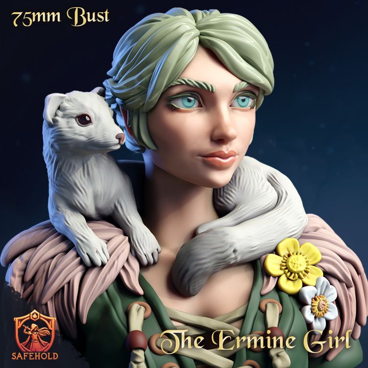 3D Printable The Ermine Girl - Bust by Safehold