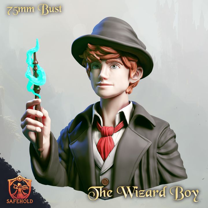 3D Printable The Wizard Boy - Bust by Safehold