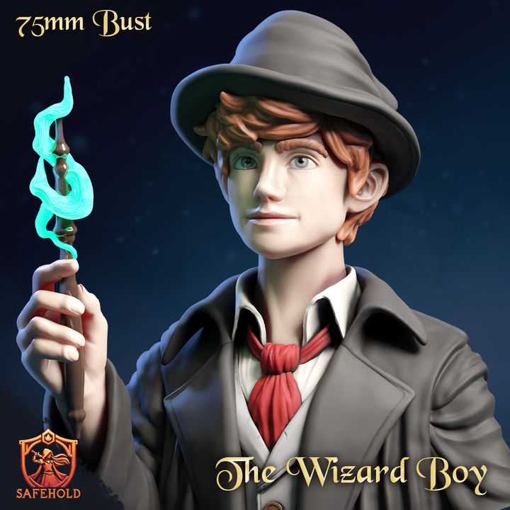 3D Printable The Wizard Boy - Bust by Safehold