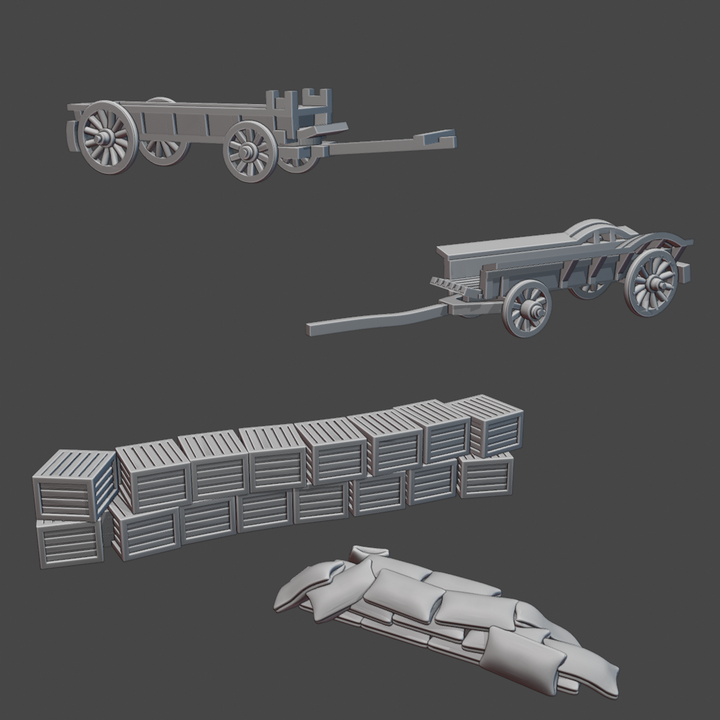 3D Printable British Zulu War Wagons, Barricades & Mealie Bags with Blender File 1879 ZU-GB-7 by ...