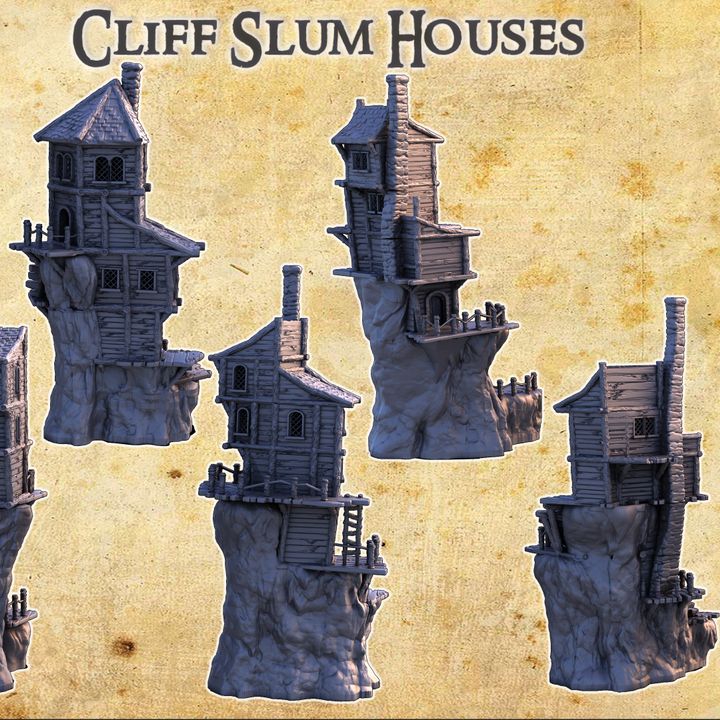 3D Printable Cliff Slum Village - Tabletop Terrain - 28 MM by MiniatureLand