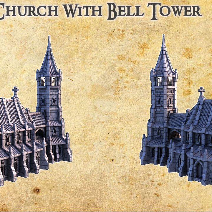 3D Printable Church With Bell Tower - Tabletop Terrain - 28 MM by ...
