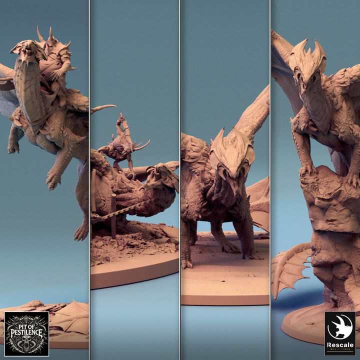 3D Printable Pack Brass Dragon by Rescale Miniatures