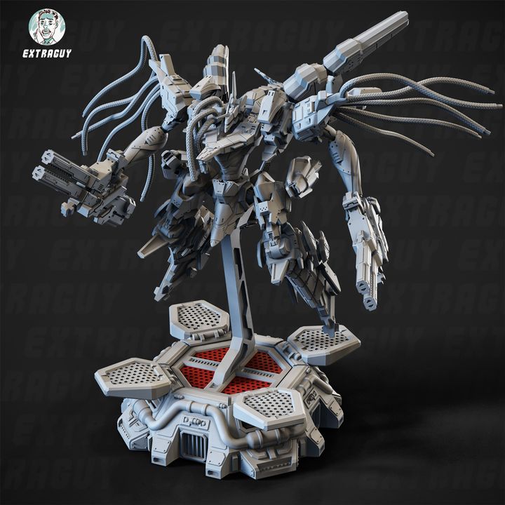 3D Printable Wired Mech Poseasble 100mm Set by Extra Guy