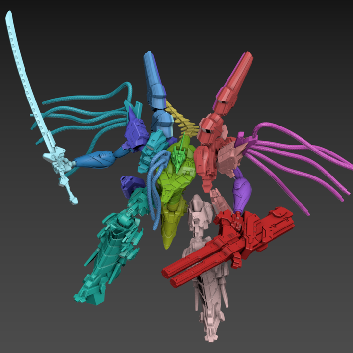 3D Printable Wired Mech Static 100mm Set by Extra Guy