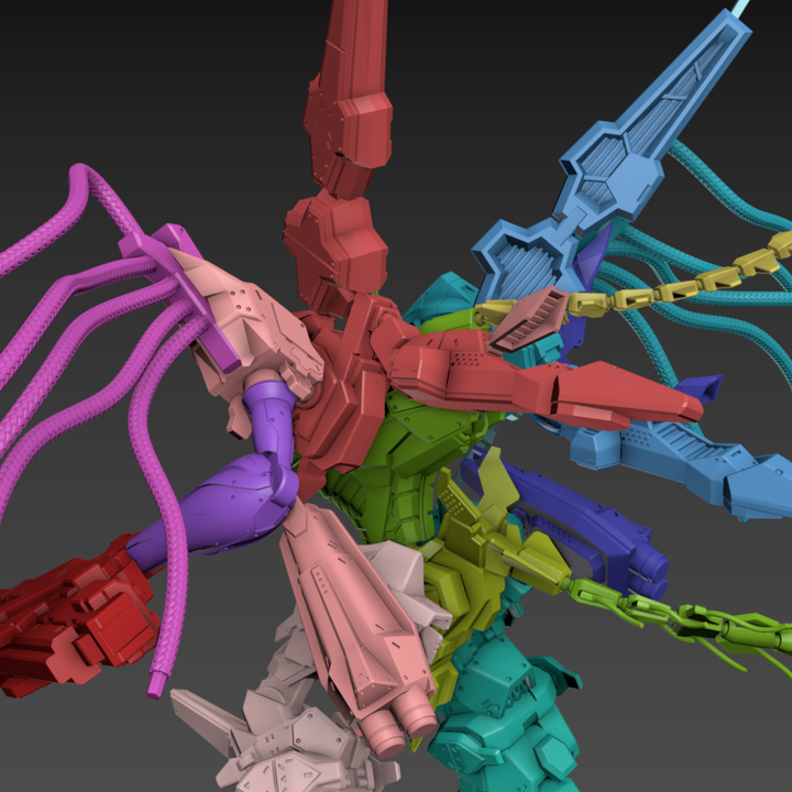 3D Printable Wired Mech Static 100mm Set by Extra Guy