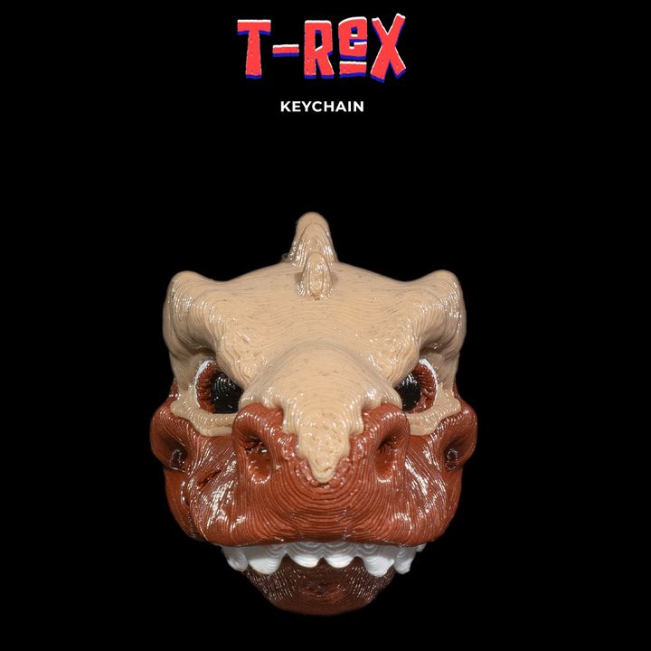 3D Printable Articulated T-Rex Keychain by Stlflix