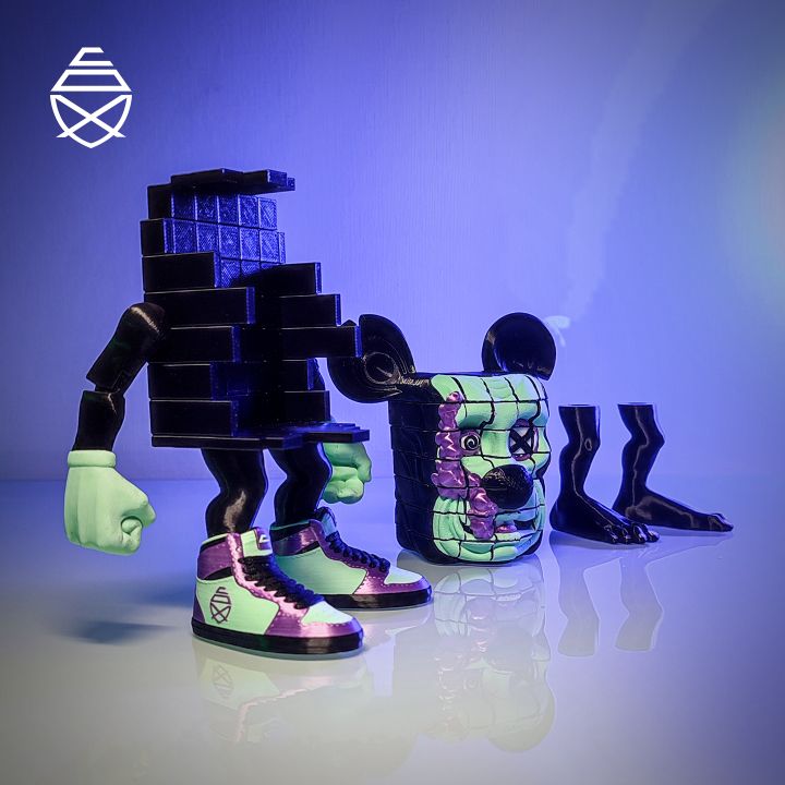 3D Printable PIXEL MOUSE + BODY HOLDER by PipeCox