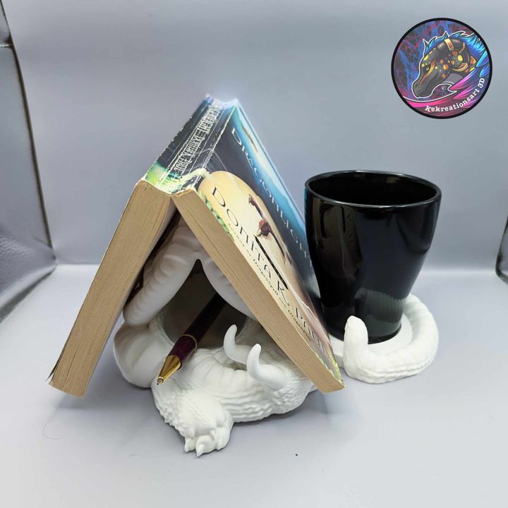 3D Printable Dragon Book Stand by Kirsten M