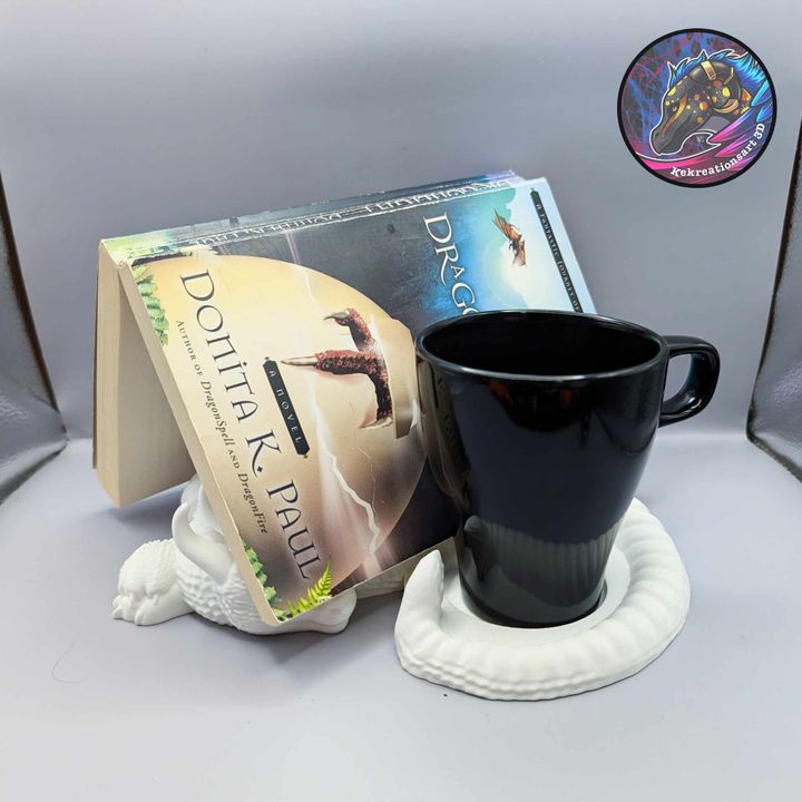 3D Printable Dragon Book Stand by Kirsten M