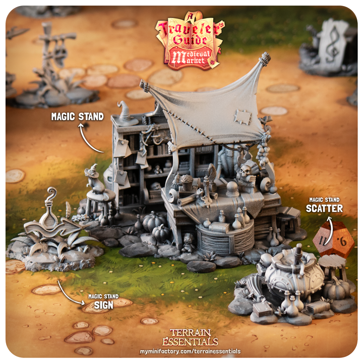 3D Printable Medieval Market Terrain - Magic Stand (Pre-Supported) by ...