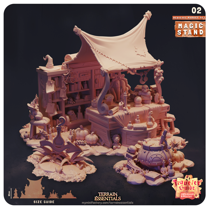 3D Printable Medieval Market Terrain - Magic Stand (Pre-Supported) by ...