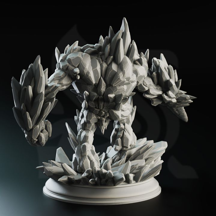 3D Printable Elemental Golems - The Three Faces by DM Stash