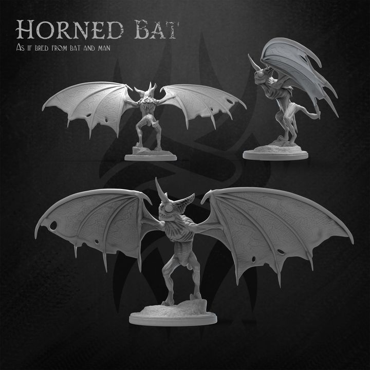 3D Printable August Release - 2024 - Horned Bat by Grinning God