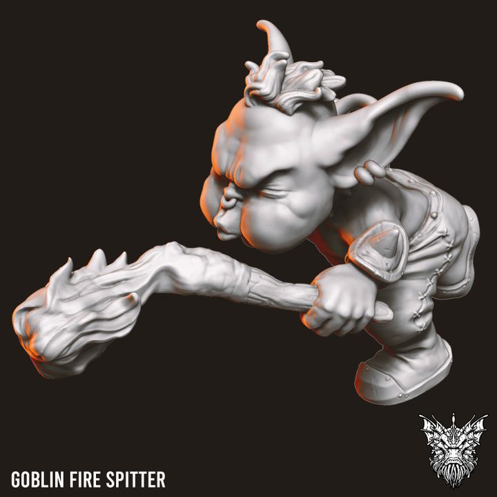 3D Printable Goblin Fire Spitter - Mini Statue by Maelstrom Makers