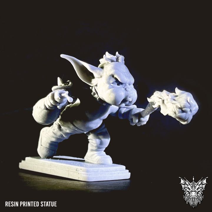 3D Printable Goblin Fire Spitter - Mini Statue by Maelstrom Makers