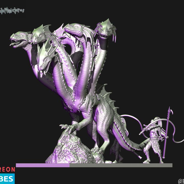 3D Printable Dark elves hydra (elf) by HoloMiniatures