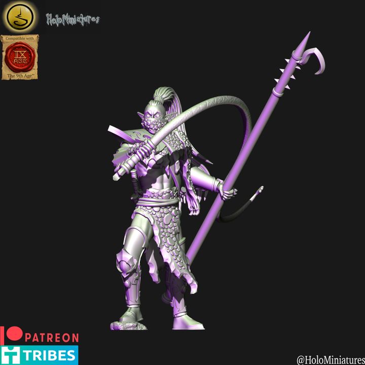 3D Printable Dark elves hydra (elf) by HoloMiniatures