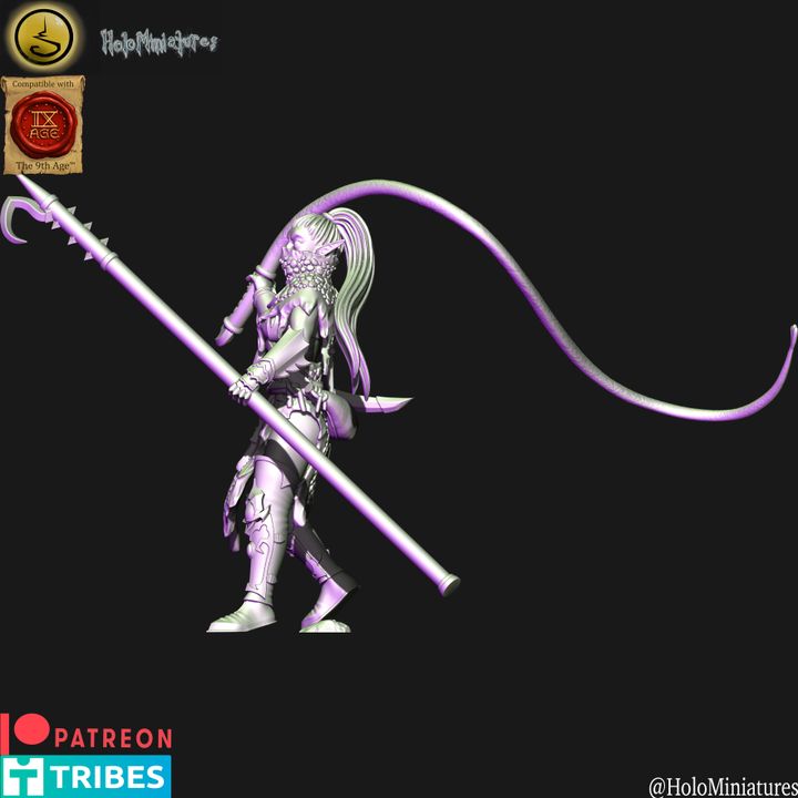 3D Printable Dark elves hydra (elf) by HoloMiniatures