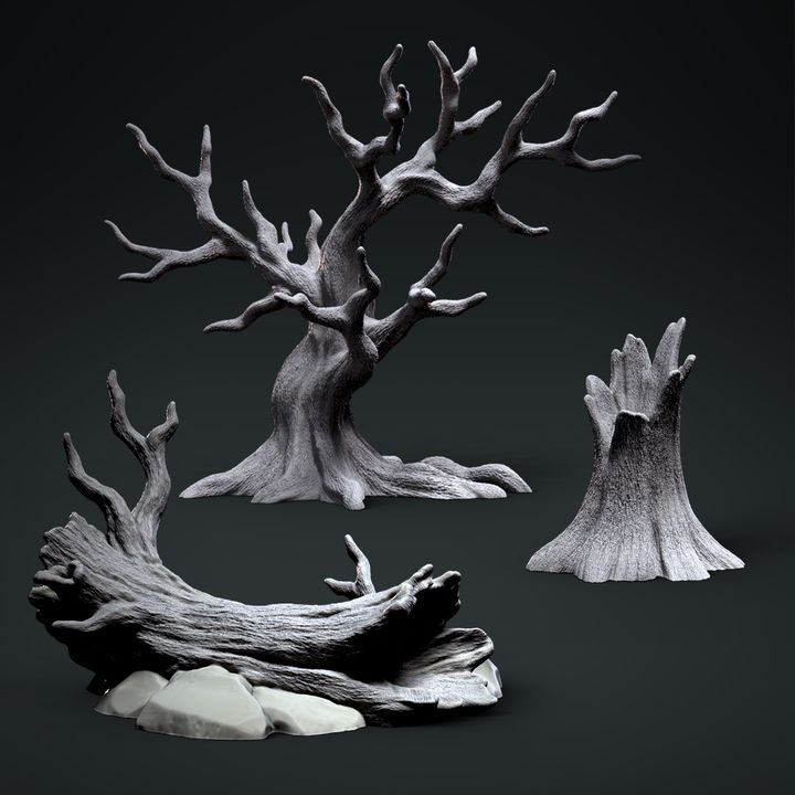 3D Printable Dead trees by clynche art