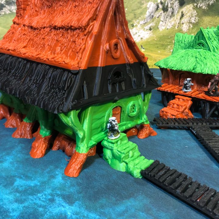 3D Printable Halfling Swamp Village by GameScape3D
