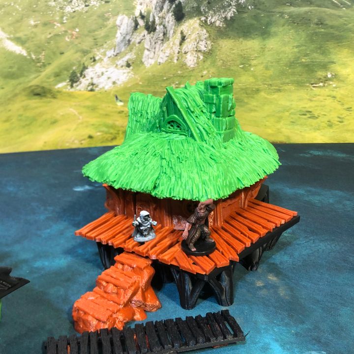 3D Printable Halfling Swamp Village by GameScape3D