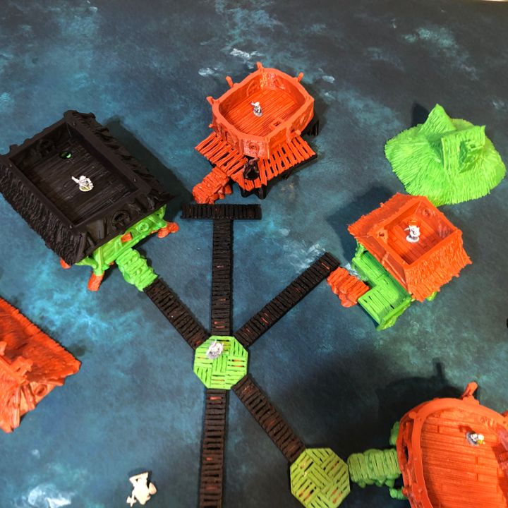 3D Printable Halfling Swamp Village by GameScape3D