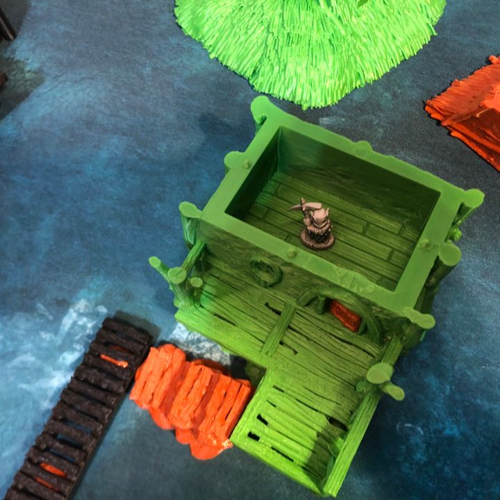 3D Printable Halfling Swamp Village by GameScape3D