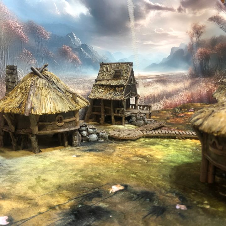 3D Printable Halfling Swamp Village by GameScape3D