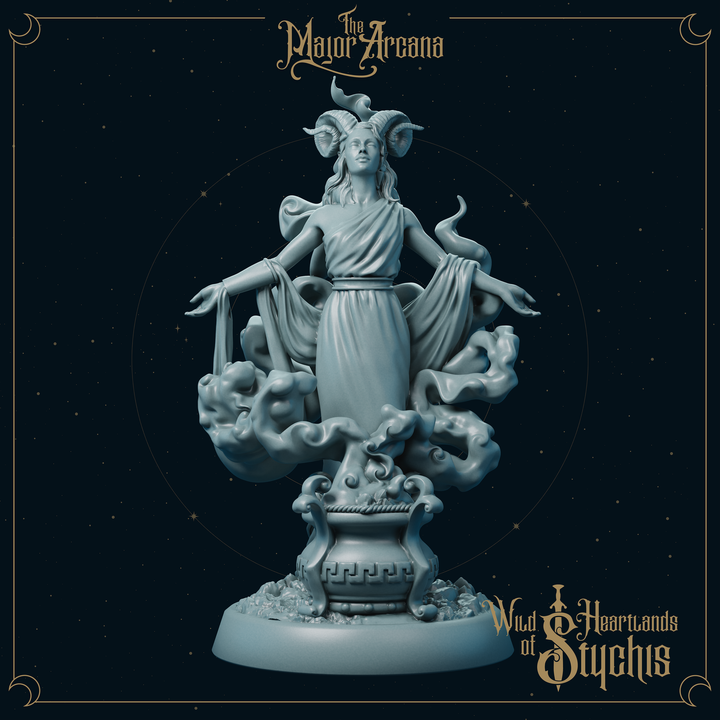 3D Printable Oracle - Tiefling Priest by The Major Arcana