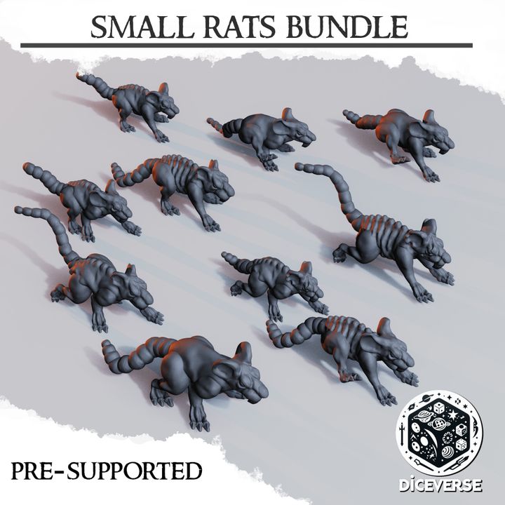 3D Printable Small Rats Bundle by Diceverse