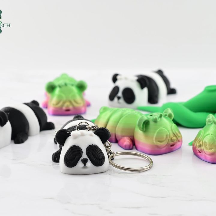 3D Printable Napping Panda Keychain - Cute Articulated Gift - Cute ...